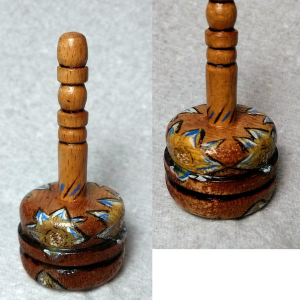 Hand painted, hand made spinning top 1 - Folksy
