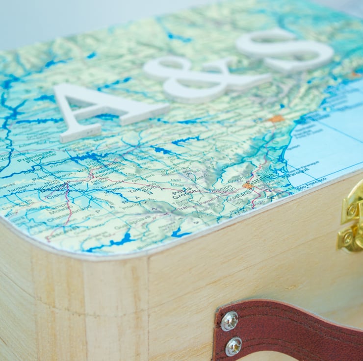 Wedding Memory Box Honeymoon Destination Map Me... - Folksy