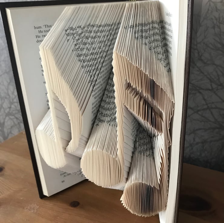 Folded Book Art - Book Sculpture - Musical Notes - Folksy