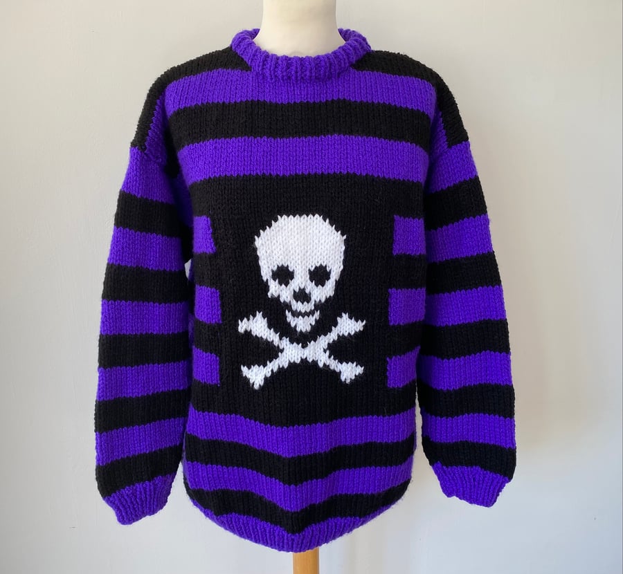 Hand Knitted Purple Dennis Goth Jumper - Folksy