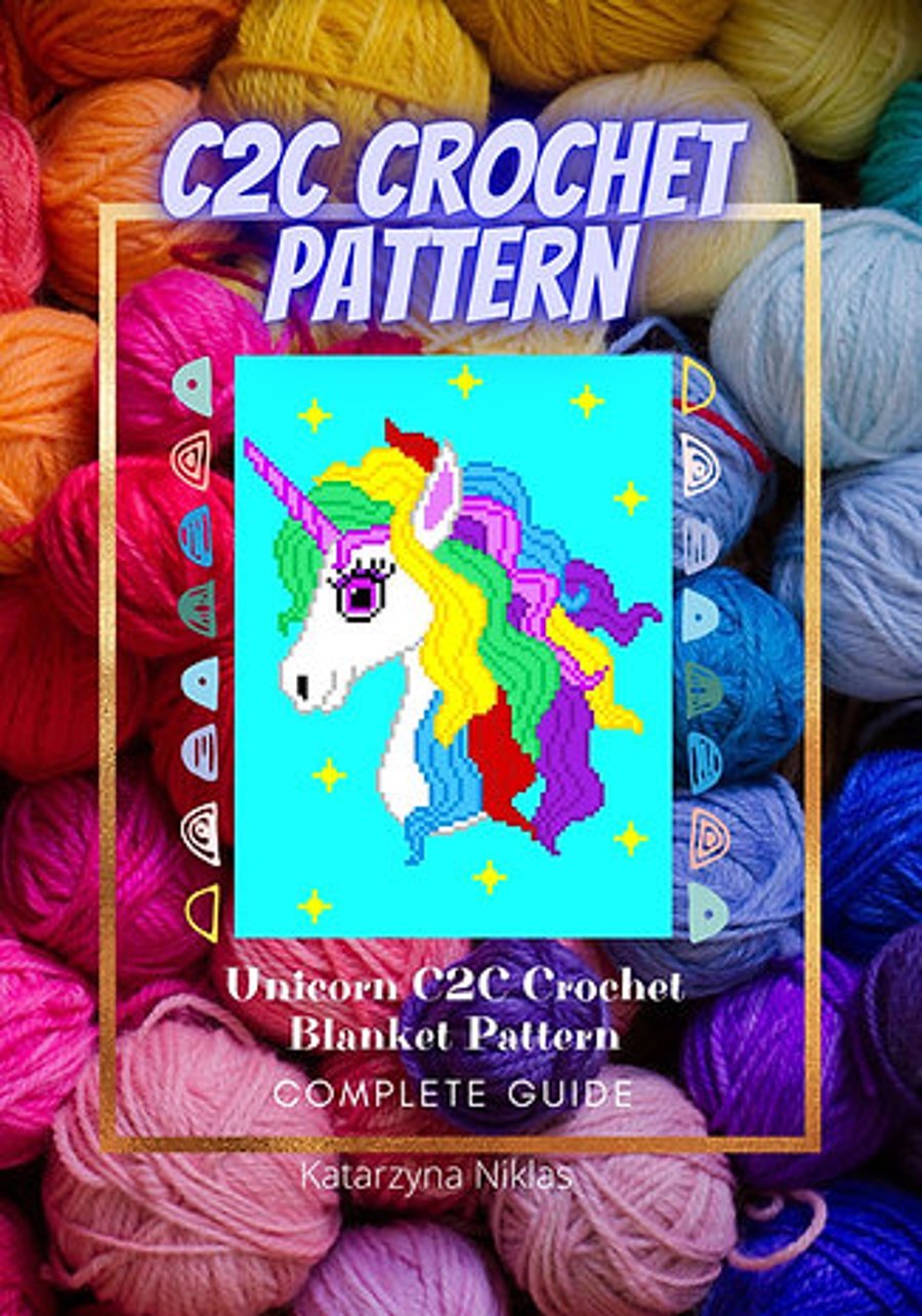 Unicorn, C2C Pixel Pattern, Crochet Pattern, PD... - Folksy