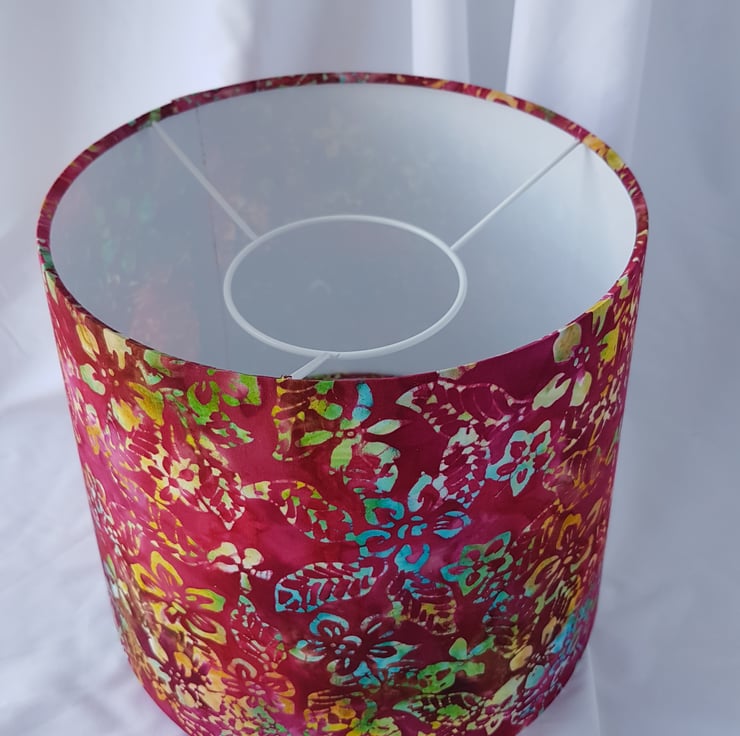 Batik Empire Lampshade in stunning magenta - Folksy