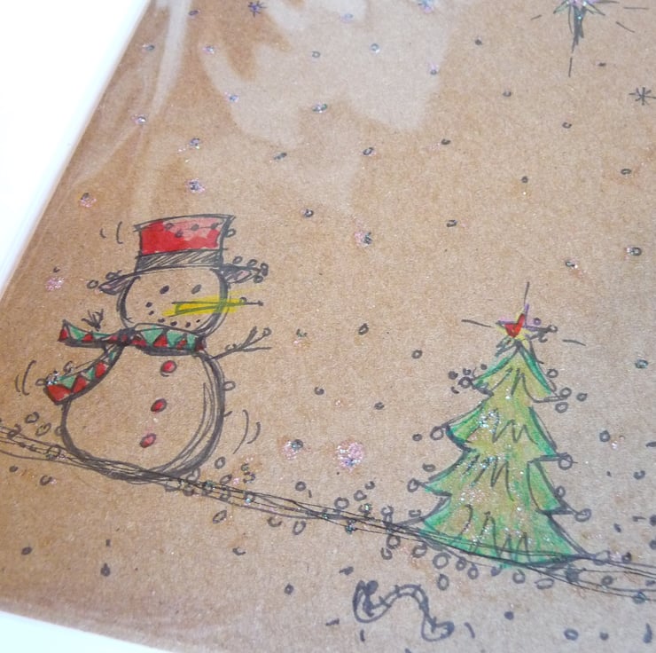 Hand Drawn Christmas Card - Folksy
