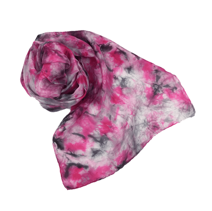 Silk scarf, ponge 5 silk, hand dyed in pink and... - Folksy
