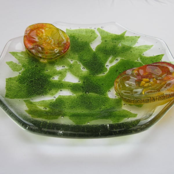 Handmade fused glass octagonal candy bowl - nas... - Folksy