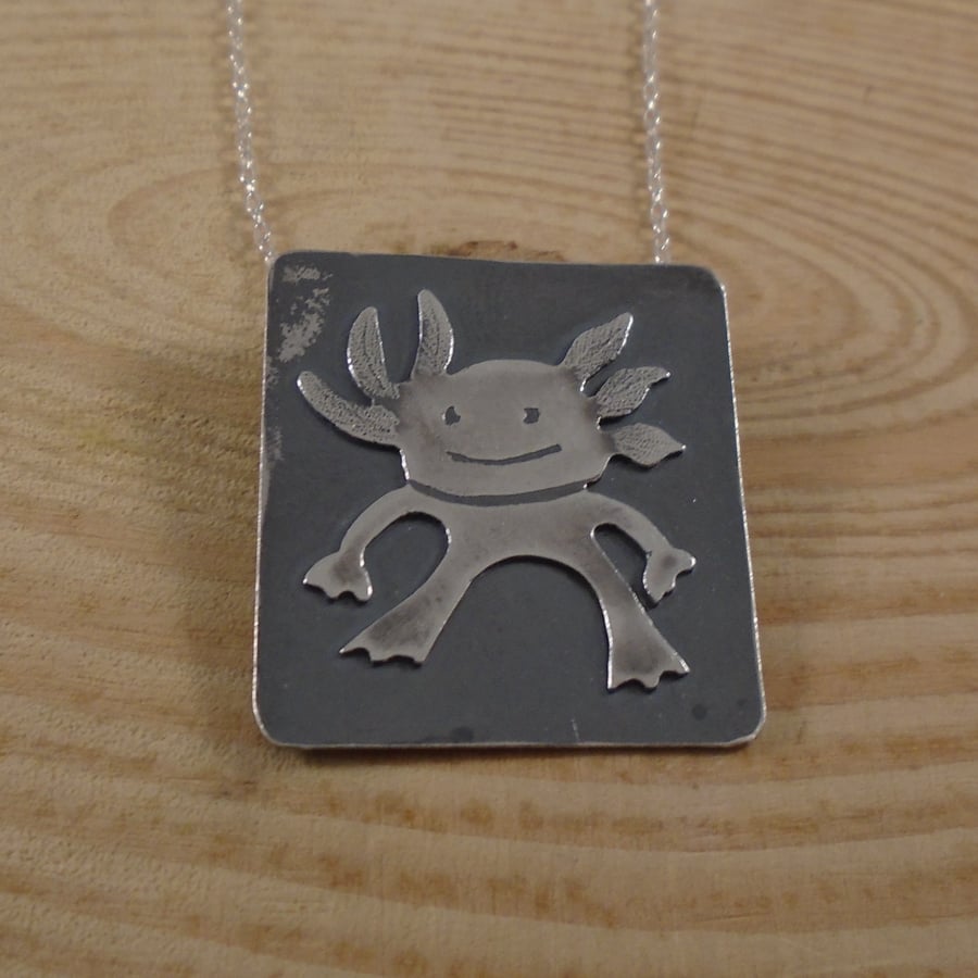 Sterling Silver Axolotl Necklace - Folksy