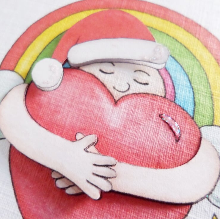 Christmas Rainbow Hug Card - Personalised Chris... - Folksy