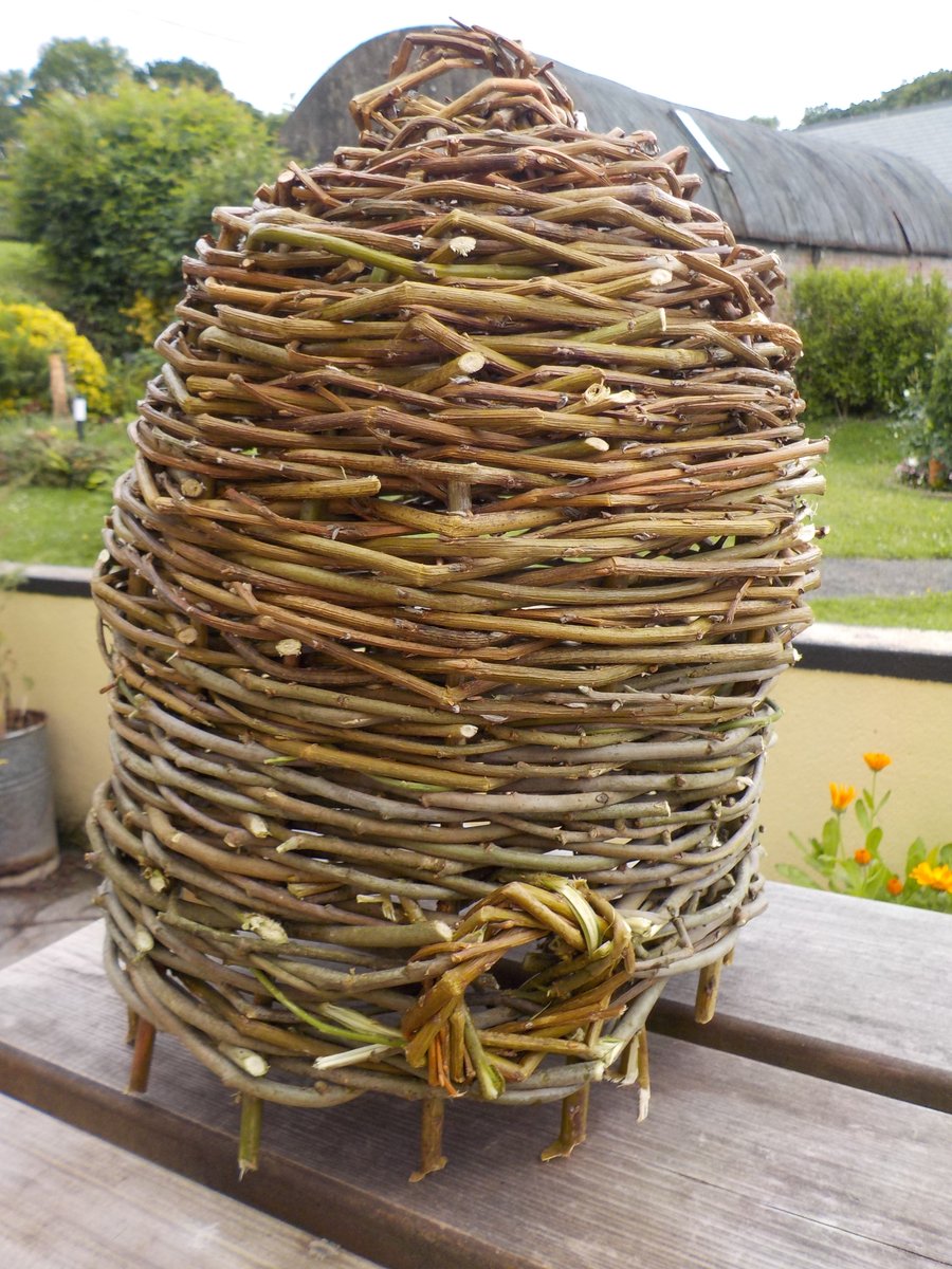 Rustic Alveary bee-hive woven willow hazel (pre... - Folksy