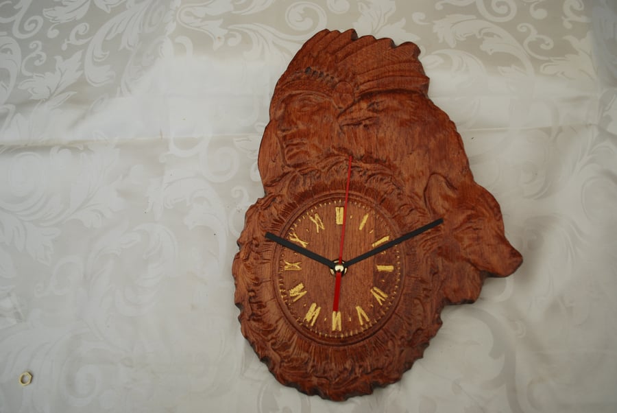 Native American Wolf and Eagle carved Wooden Wa... - Folksy