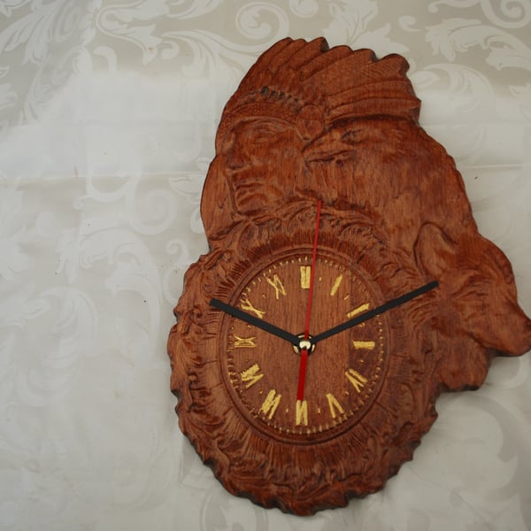 Native American Wolf and Eagle carved Wooden Wa... - Folksy