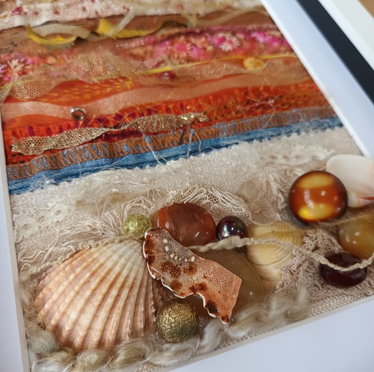 Peach Fuzz Sunset Landscape Seascape Mixed Medi... - Folksy