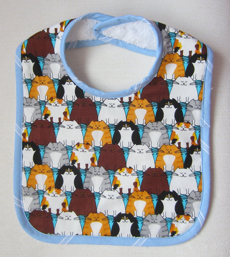 SALE Babies Cat Bib with Velcro Fastening - Folksy