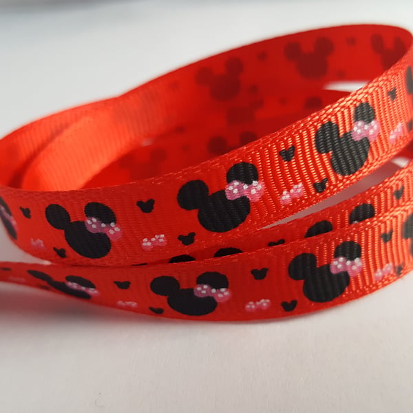 3m Ribbon - Printed Grosgrain - 9mm - Cartoon M... - Folksy