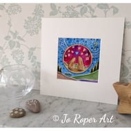 Another realm bunnies mounted print Jo Roper - Folksy
