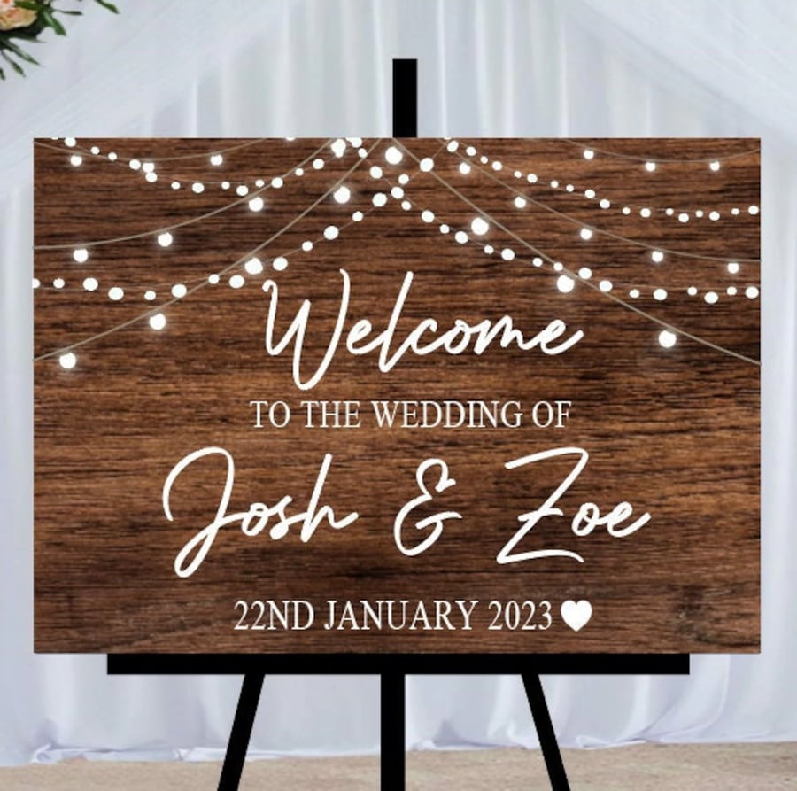 Personalised Rustic Wedding Sign - Dark Wood - ... - Folksy
