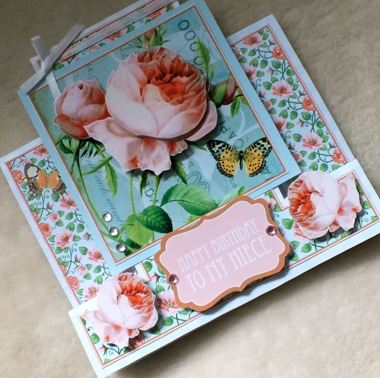 Dainty Handmade Niece Birthday Card - Folksy