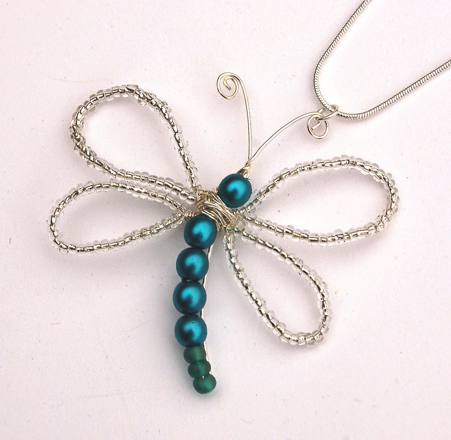 Bead Dragonfly Necklace - Folksy