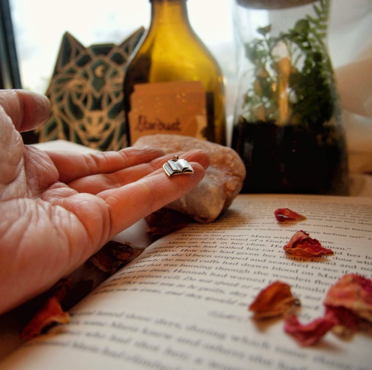 Tiny Silver Book Necklace - Folksy