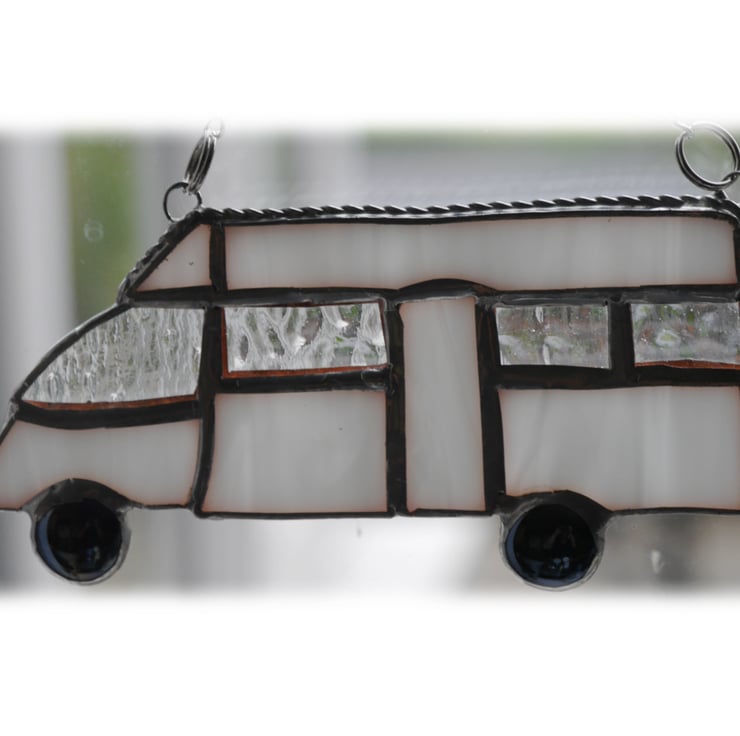 Motorhome Suncatcher Stained Glass Compass Drif... - Folksy