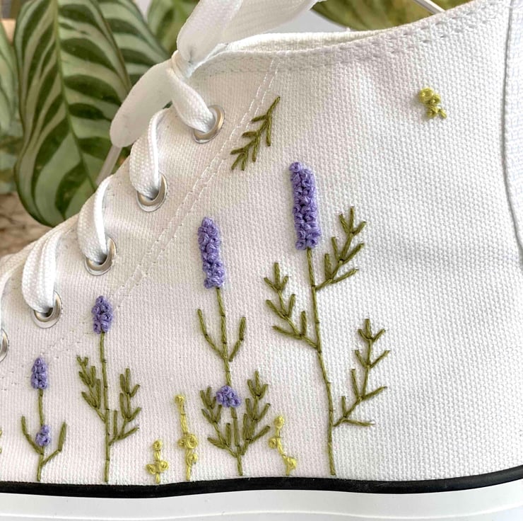 Lavender Embroidered Shoes, Handicraft Women Sh... - Folksy