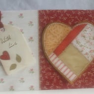 Handmade With Love Card, Patchwork Heart - Folksy