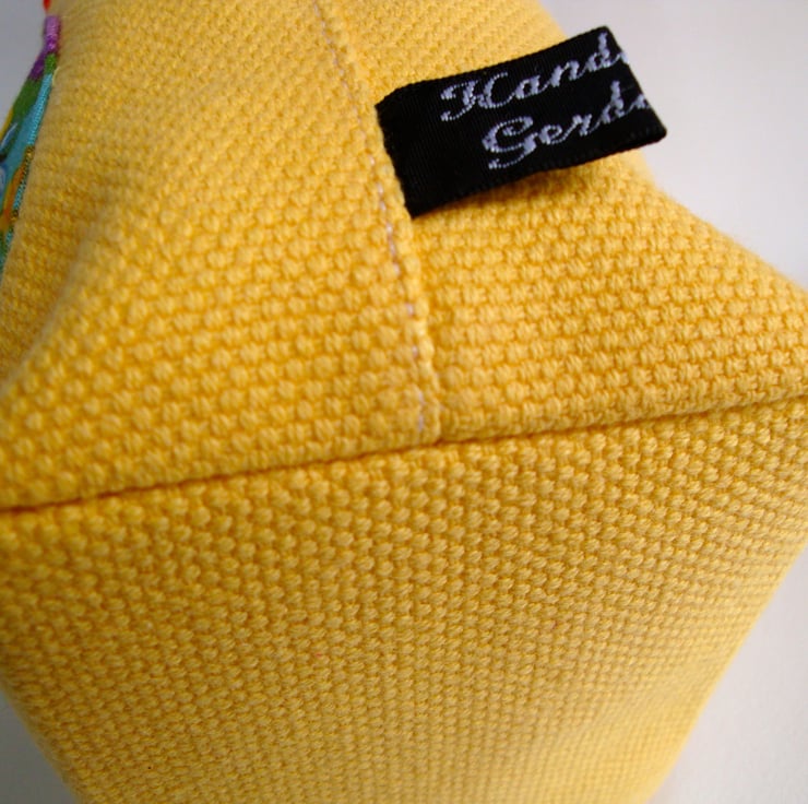 SALE Cotton Mini Bag - front pocket and purple ... - Folksy