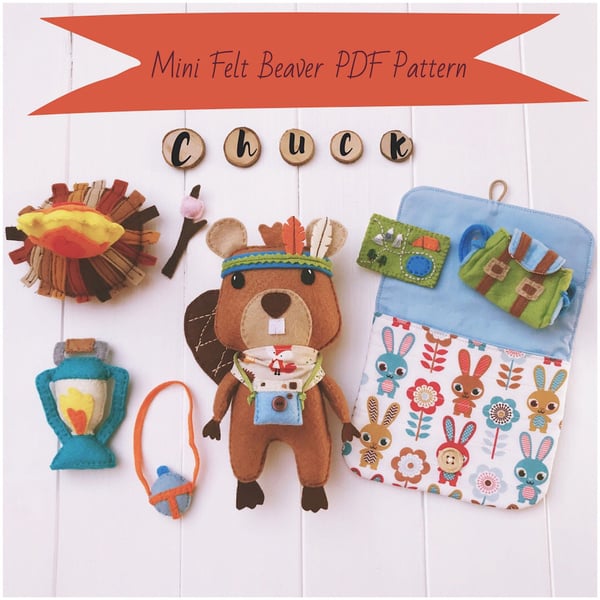 Digital PDF Sewing Pattern for Felt Beaver Dol... - Folksy