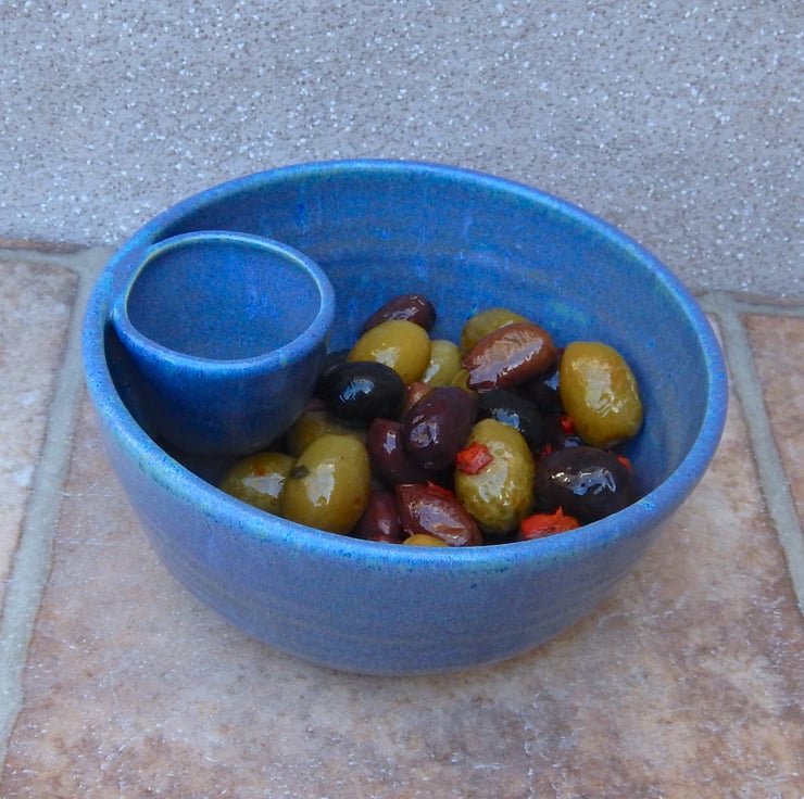 Olive serving dish hors d'oeuvres bowl hand thr... - Folksy