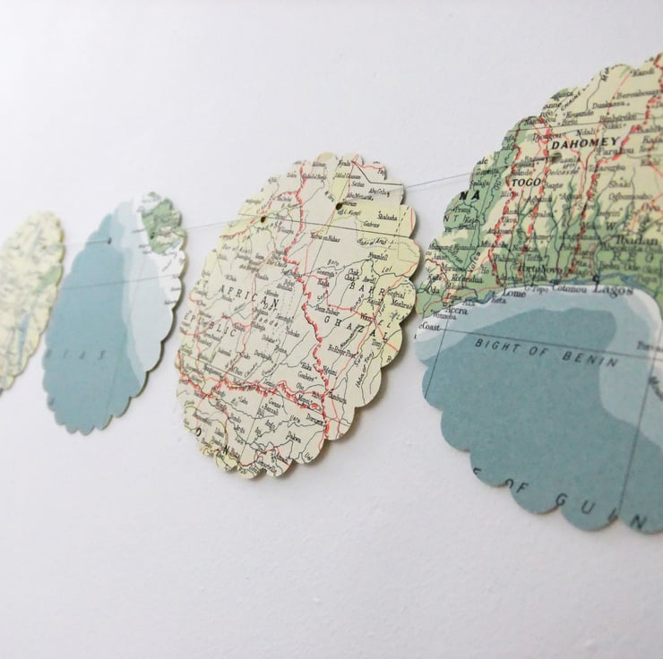 Map Bunting - vintage map bunting - paper bunti... - Folksy