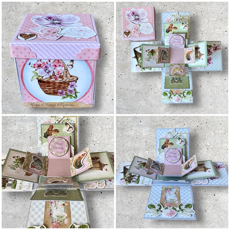 3D Box Card for Birthday, Card for a Friend. Ga... - Folksy