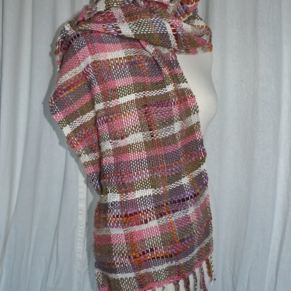 Large Hand Woven Scarf from Hand Spun Natural ... - Folksy