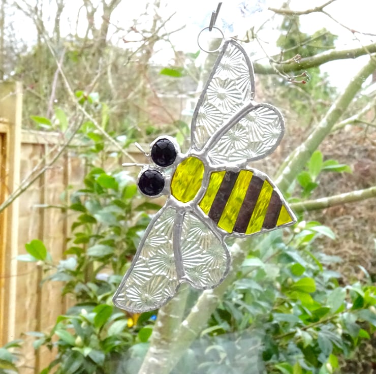 Stained Glass Bee Suncatcher - Folksy