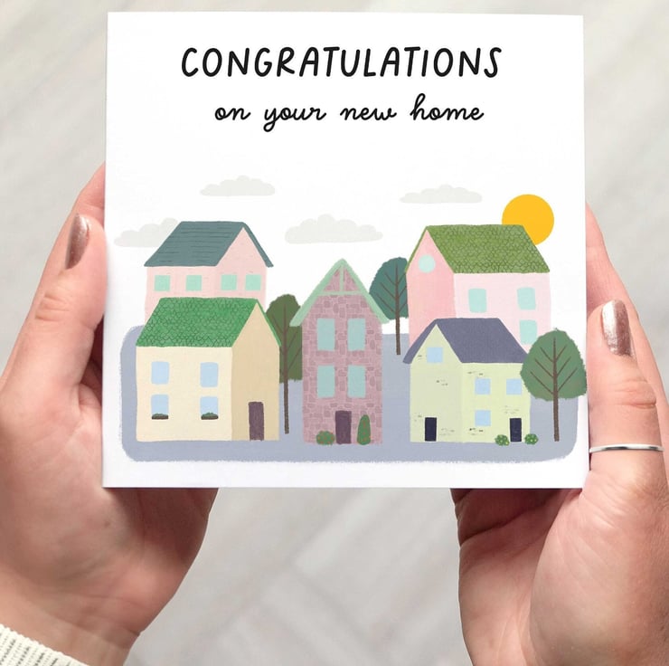 Congratulations on Your New Home Card, Illustra... - Folksy