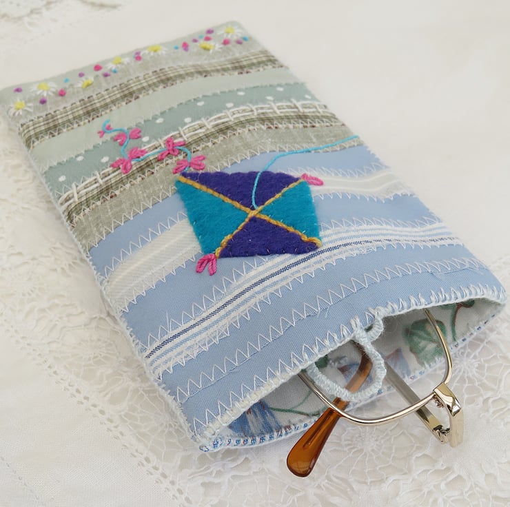 Kite Patchwork Glasses or Spectacles Case - Folksy