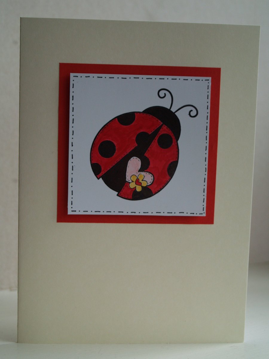 Ladybird card - Folksy