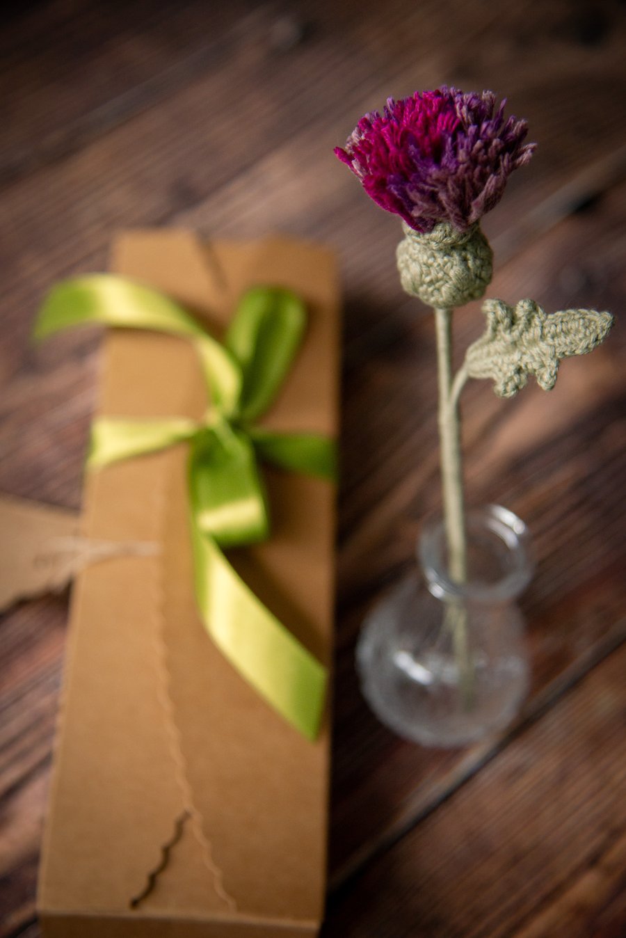 Thistle Flower Crochet Bookmark with Gift Packa... - Folksy