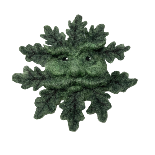 Mini green man wall plaque, needle felted wooll... - Folksy