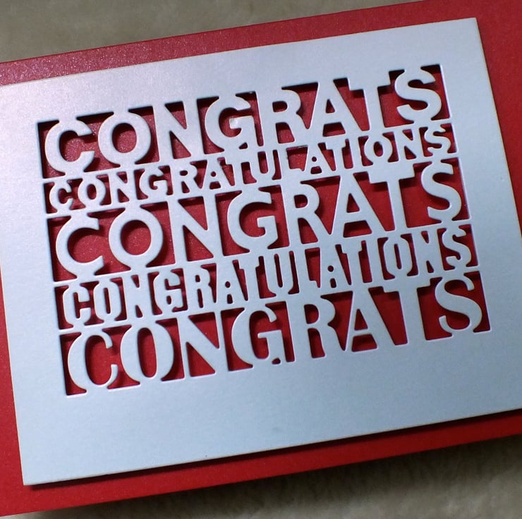 Modern Handmade Congratulations Card - Folksy