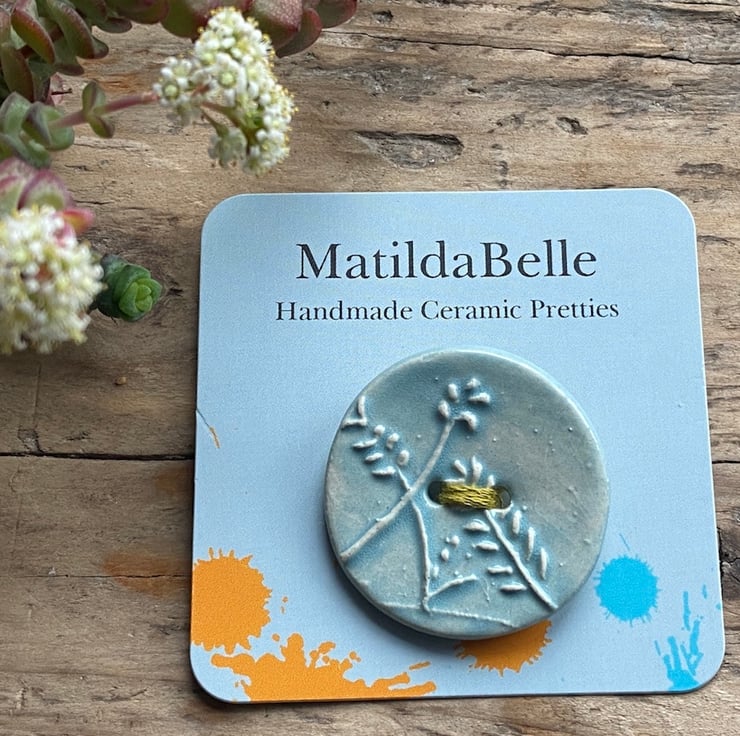 Handmade Ceramic Nature Inspired Brooch - Folksy