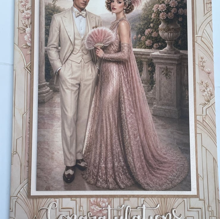 Beautiful and elegant Art Deco couple congratul... - Folksy