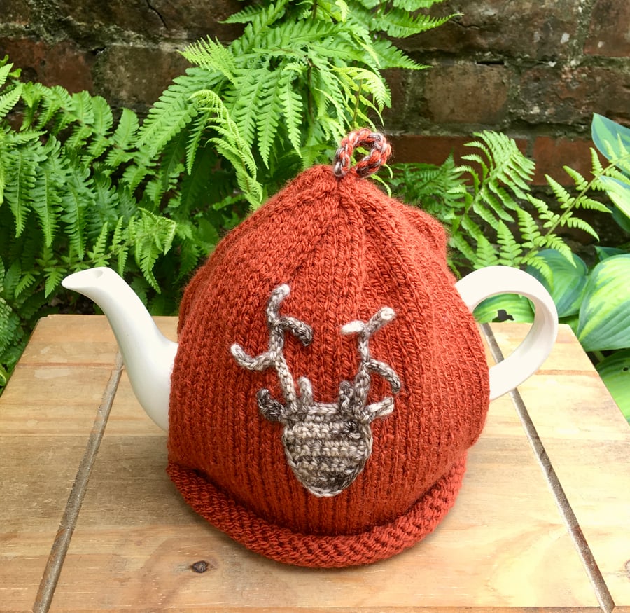 Stag Head Tea Cosy, Deer Tea Cozy - Folksy
