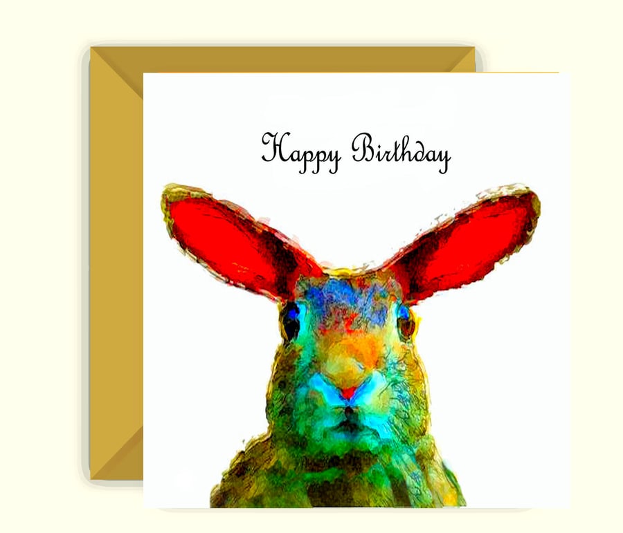 Hare Birthday Card - Folksy