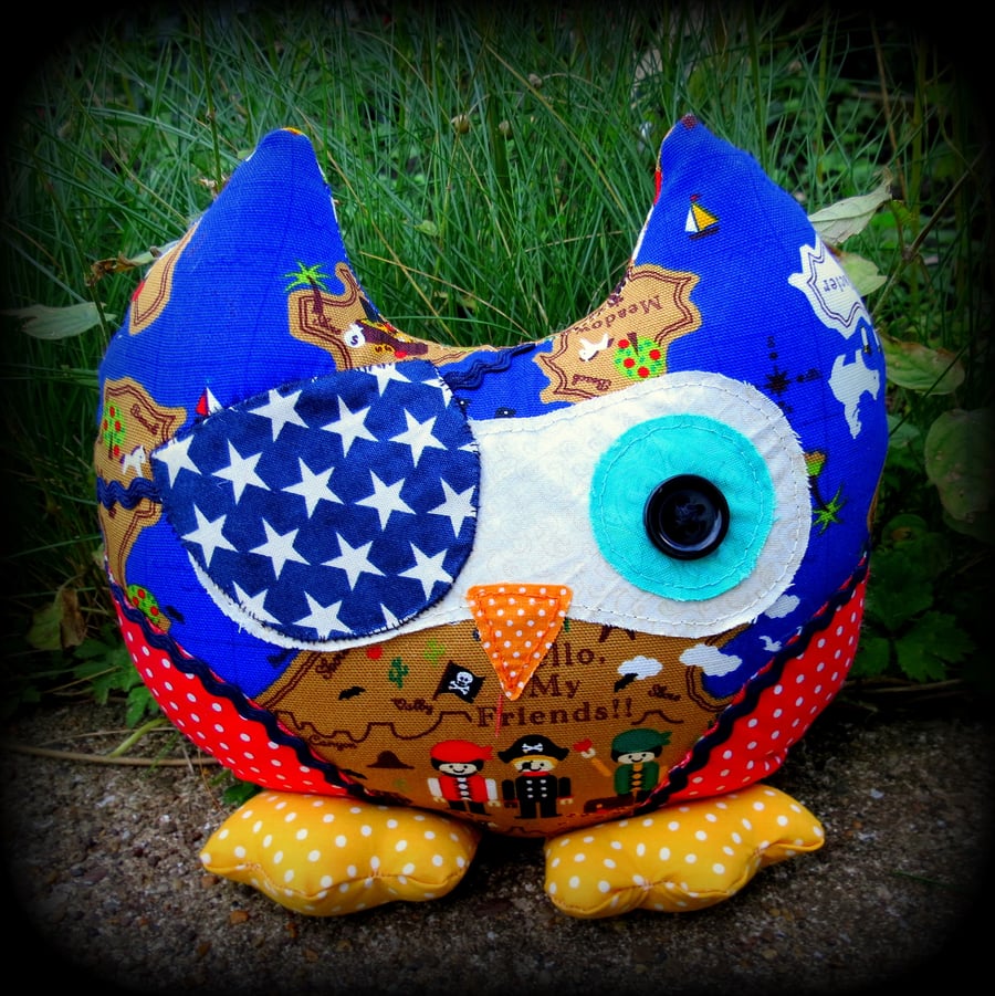 Pirate Owl. An owl doorstop, owl bookend. - Folksy