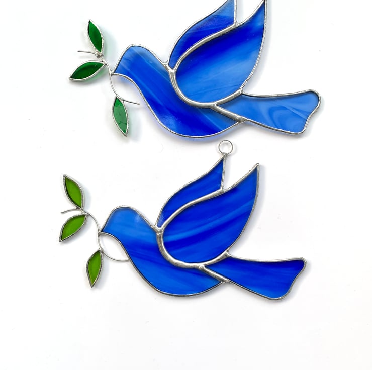 Stained Glass Peace Dove Suncatcher - Handmade ... - Folksy