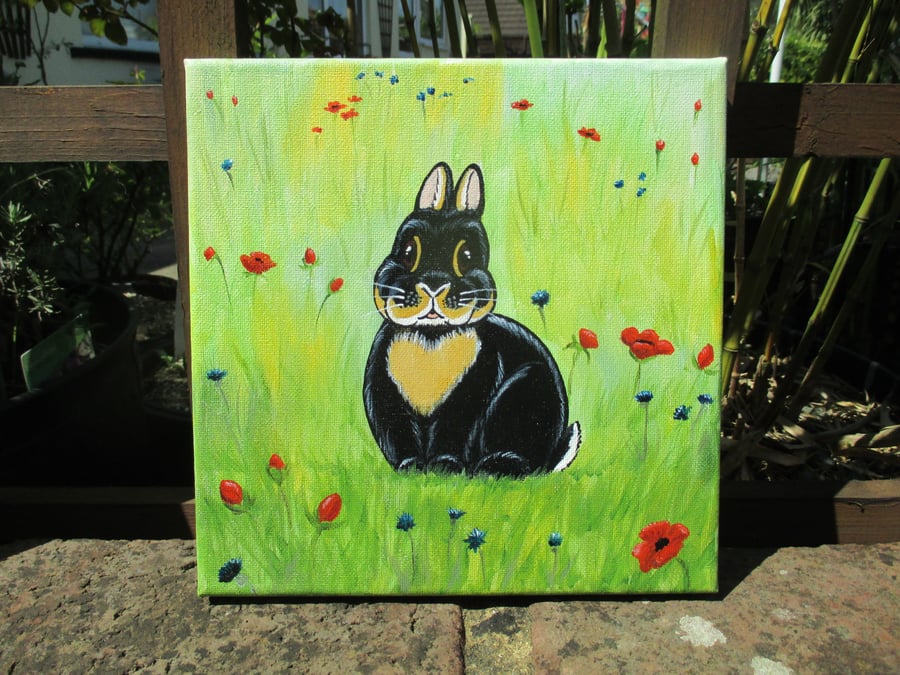 Bunny Painting Rabbit Picture Original Art Bunn... - Folksy