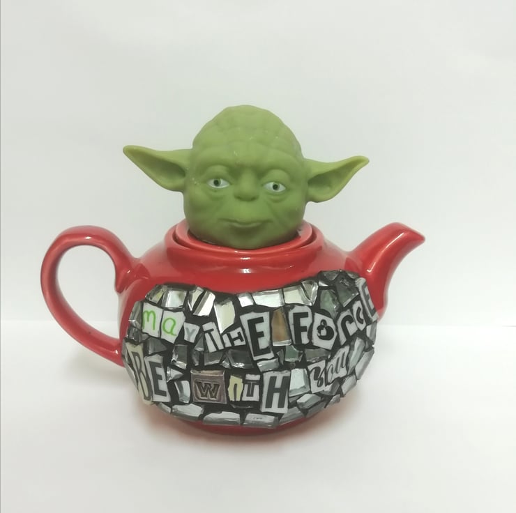 Yoda mosaic teapot - Folksy