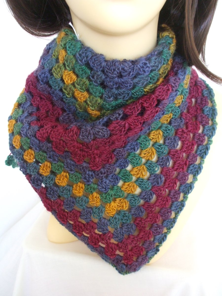 Crocheted neckerchief scarf - Folksy