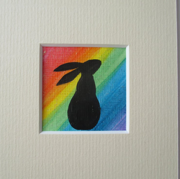 SALE Bunny Rabbit Rainbow Bridge Memorial Paint... - Folksy