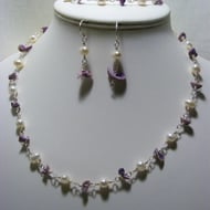 Freshwater Pearl and Cebu Purple Seashell Rosar... - Folksy