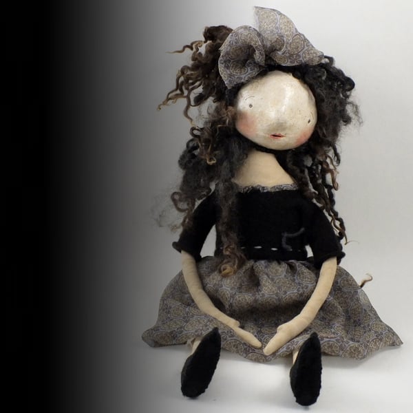 Doll (with paper clay face) - Folksy